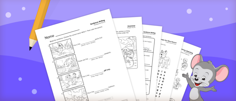 Free Parts of Speech Review Worksheets for First and Second Graders ...