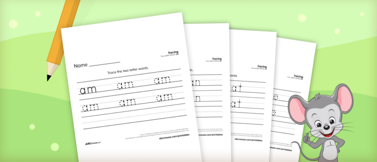 Printables – Word Tracing Worksheets for Kindergarten: Two Letter Words ...