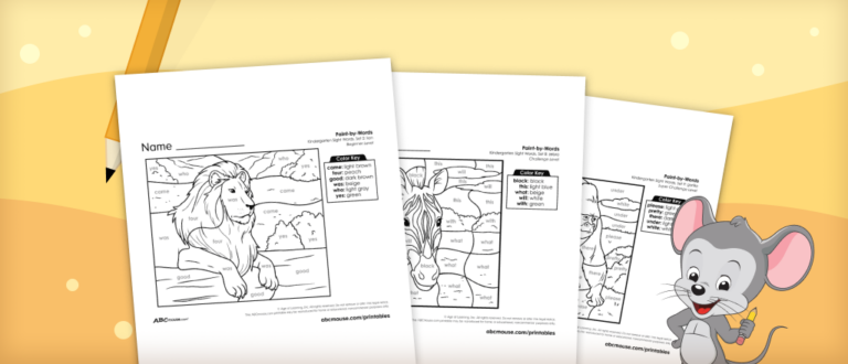 Color by Sight Words – Kindergarten | ABCmouse