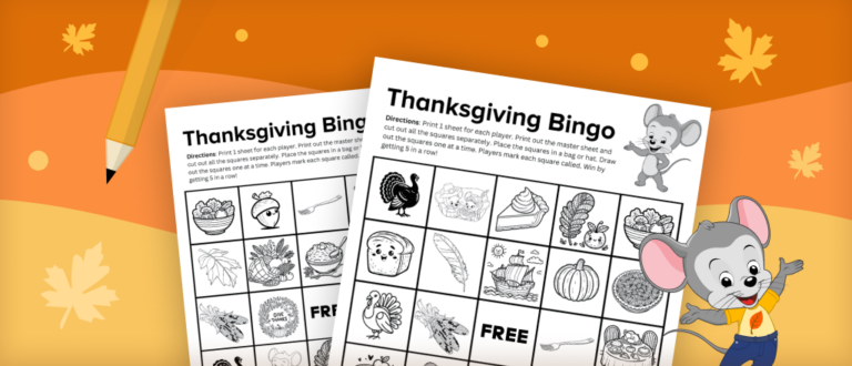 Free Printable Thanksgiving Bingo Card Activity | ABCmouse