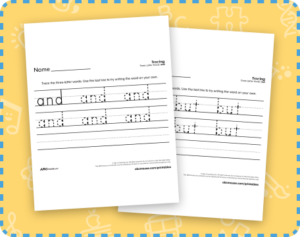 Three-Letter Word Tracing Worksheets for Kindergarten | ABCmouse