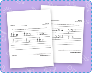Three-Letter Word Tracing Worksheets for Kindergarten | ABCmouse