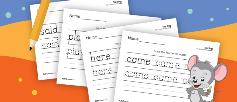 Word Tracing Worksheets for First Grade | ABCmouse