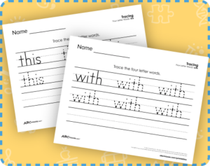 Word Tracing Worksheets for First Grade | ABCmouse