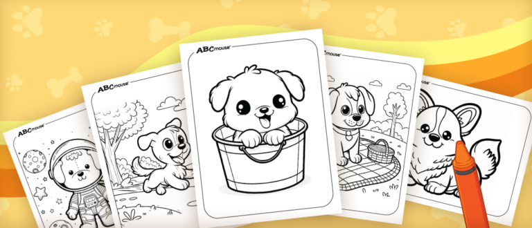Dog and Puppy Coloring Pages | ABCmouse