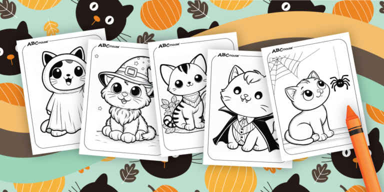 Halloween Cat Coloring Pages | ABCmouse