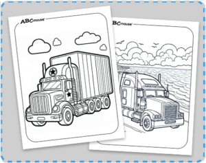 Free Printable Semi Truck Coloring Pages | ABCmouse
