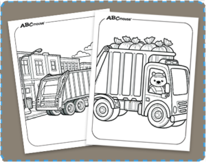 Free Printable Garbage Truck Coloring Pages | ABCmouse
