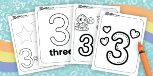 Number Three Coloring Pages | ABCmouse