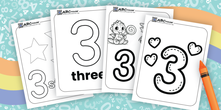 Free Printable Number Three Coloring Pages | ABCmouse
