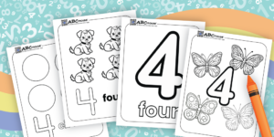 Free Printable Number Four Coloring Pages | ABCmouse