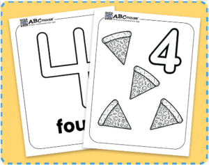 Number Four Coloring Pages | ABCmouse