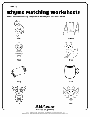 Free Printable Rhyming Worksheets | ABCmouse