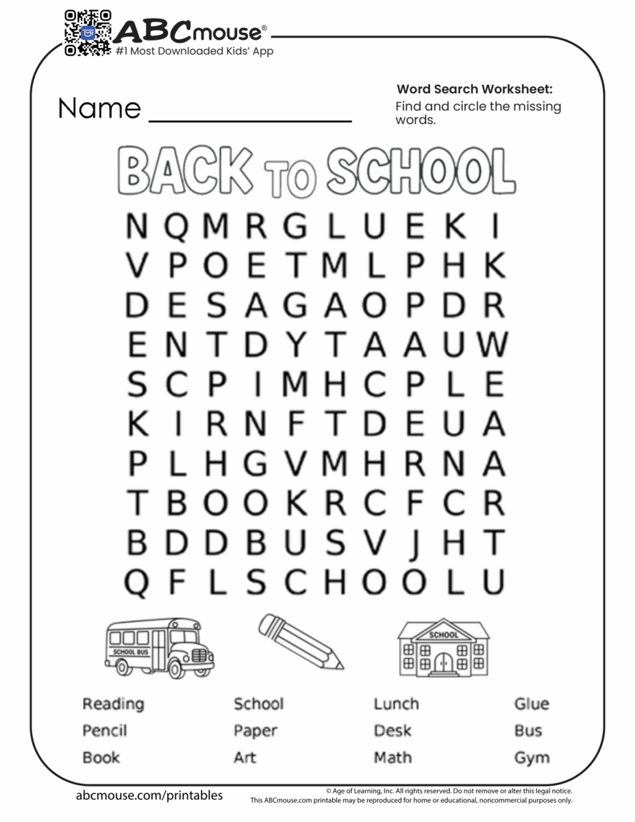 Back to School Worksheets for Kids | ABCmouse