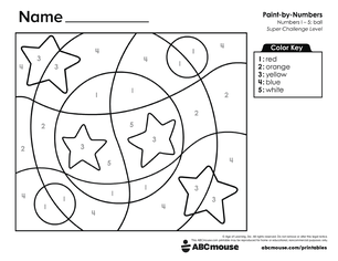 Color-by-Number Worksheets for First Grade | ABCmouse