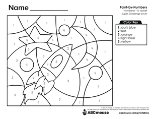 Color-by-Number Worksheets for First Grade | ABCmouse