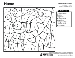 Color-by-Number Worksheets for First Grade | ABCmouse