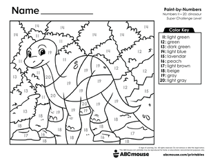 Color-by-Number Worksheets for First Grade | ABCmouse