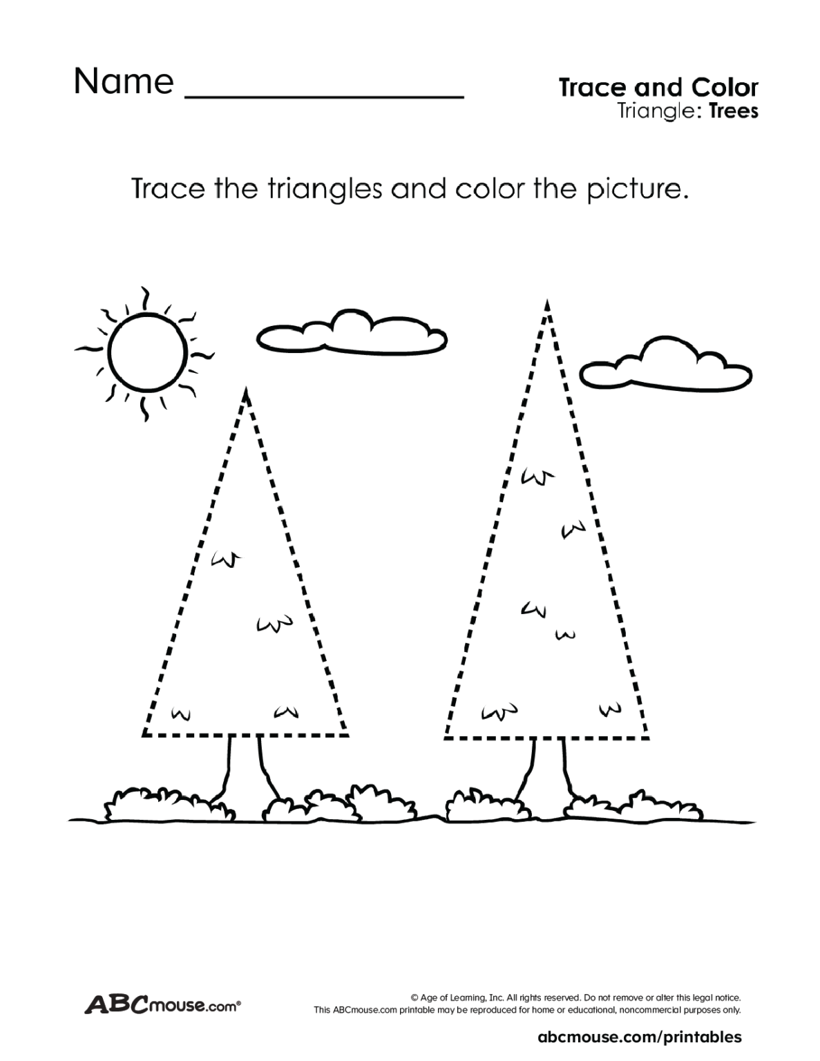 Free Printable Shape Tracing Worksheets | ABCmouse