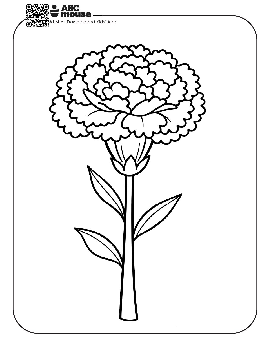 Flower Coloring Page with for young kids | ABCmouse